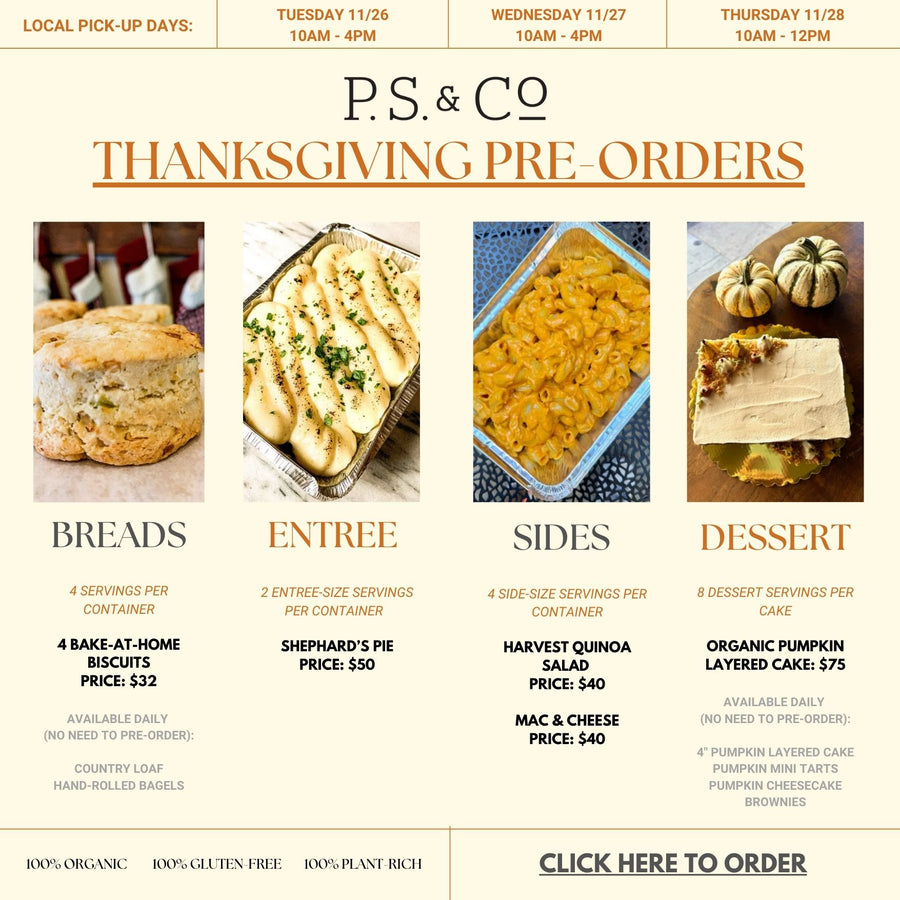 P.S. & Co. Menu | Best Organic Vegan Gluen-Free Restaurant ...